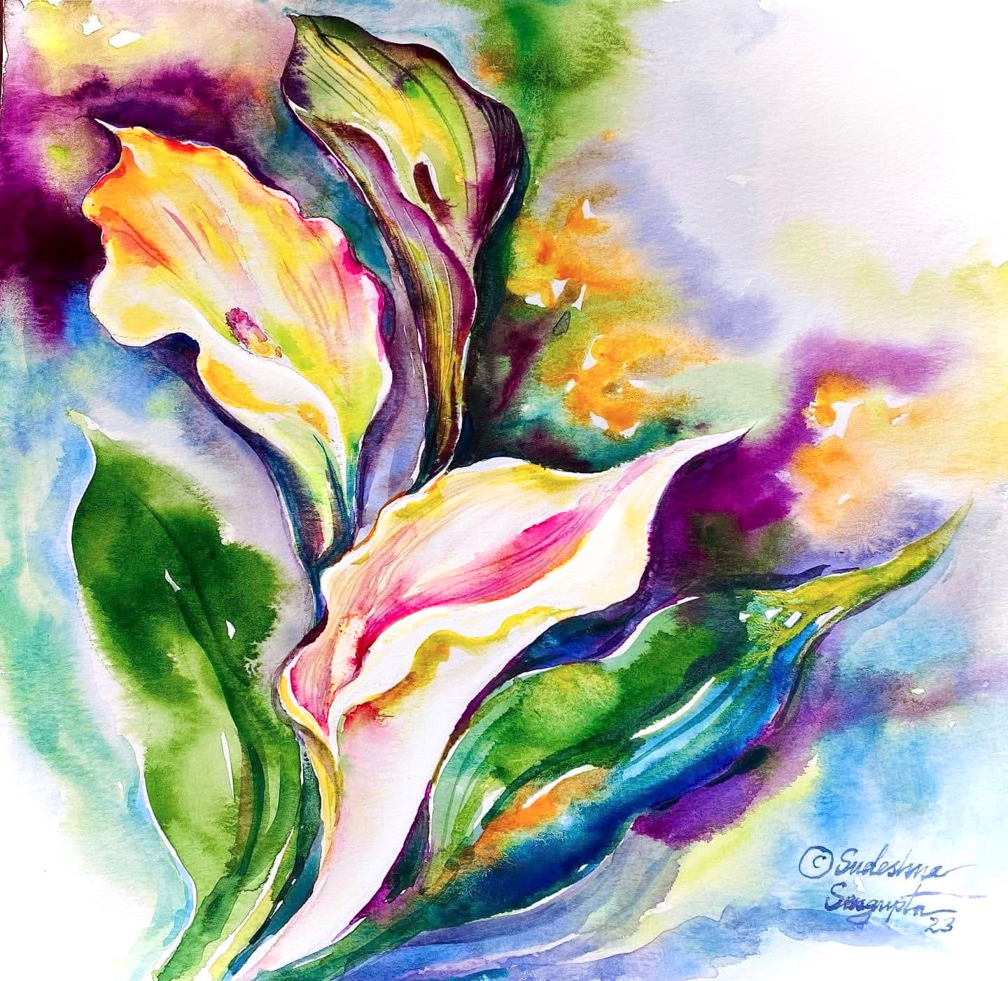 Calla Lily in Watercolor – Notes & Doodles